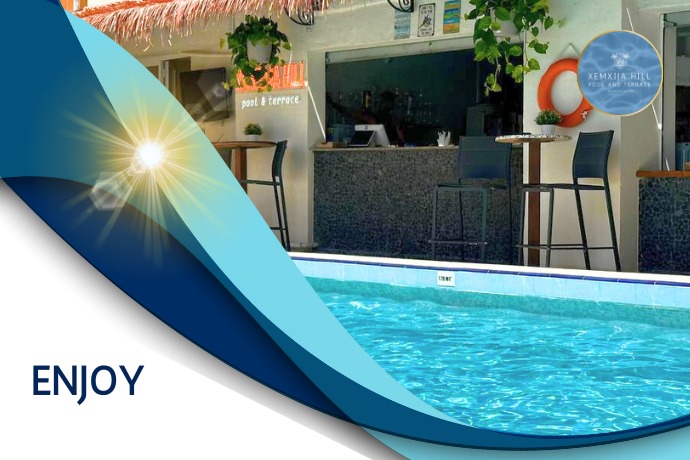Pool Day at Xemxija Hill Pool & Terrace. Sunbed, Umbrella, Lunch Choice ...