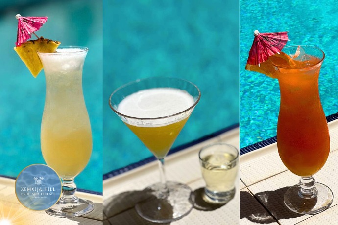 Pool Day at Xemxija Hill Pool & Terrace. Sunbed, Umbrella, Lunch Choice ...